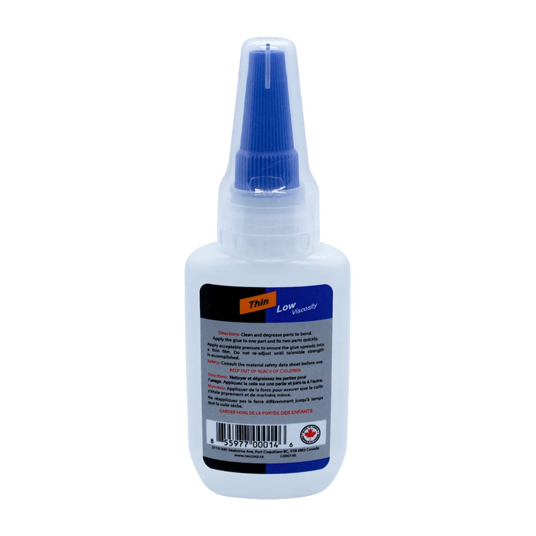 Super Glue C-Bond Thin Cyanoacrylate Adhesive by CECCORP – (60 Grams / 2.11 oz.) – All Purpose CA Glue