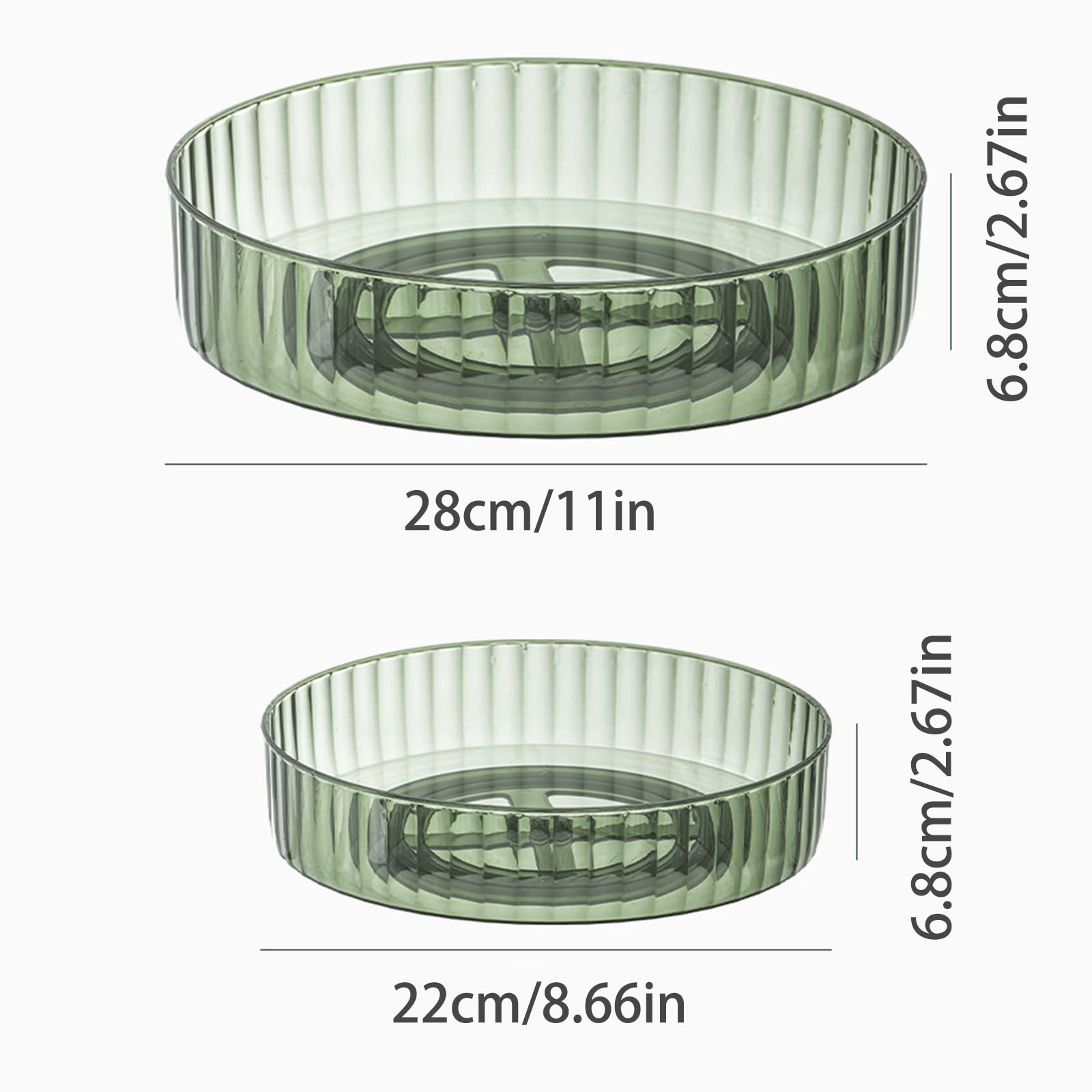 ZEARLY 2 Pack Lazy Susan Organizer Turntable, Round Plastic Clear Rotating Turntable Organization, Turntable Organizer Spice Rack Organizer for Kitchen, Pantry, Countertop, Bathroom