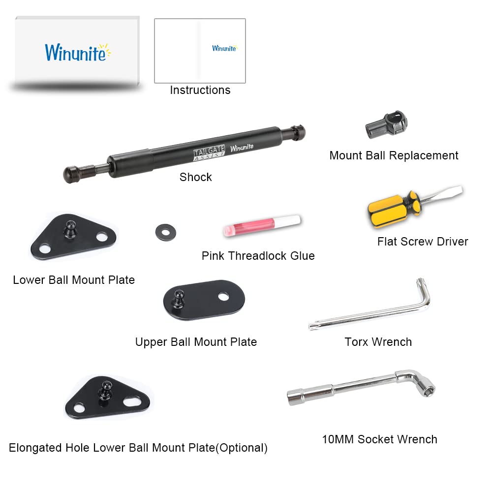 Winunite Compatible with 2015-2024 F150 Tailgate Assist Shock Truck Lift Assist Fits for Truck Tailgate Accessories Soft Open Easy Down(All Tools Provided)