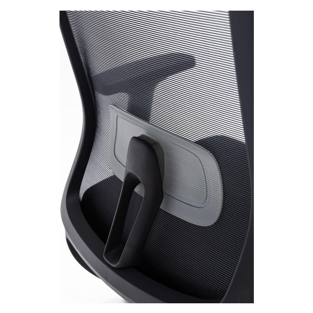 Whiterye Office Chair Lumbar Support Mesh Office Chair Swivel Desk Chair with Adjustable headrest and Armrest Ergonomic High Back Office Chair,Black.