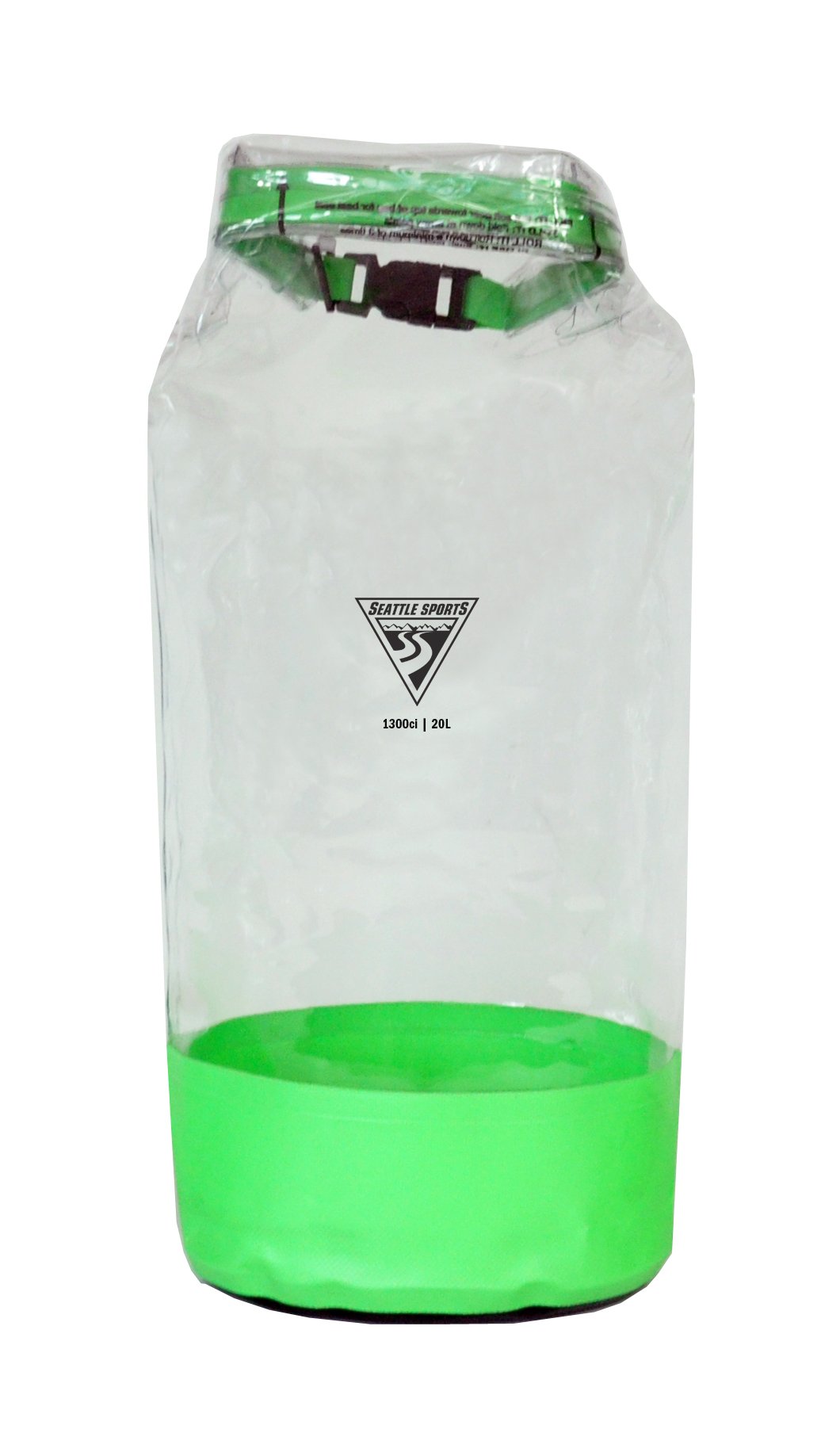 Seattle Sports Glacier Clear Heavy Duty Waterproof Dry Bag - USA Made (MD 20L, Lime)