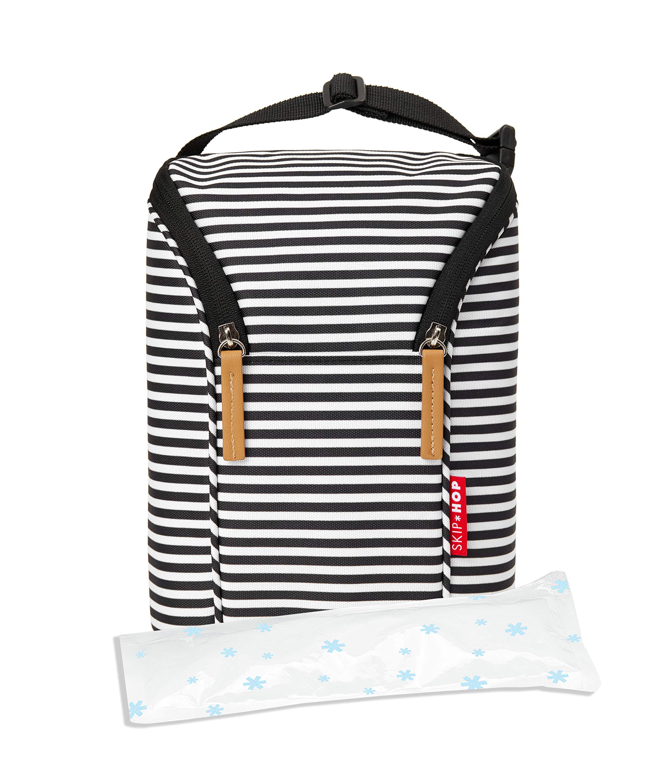 Skip Hop Baby Bottle Bag, Grab & Go, Black/White Stripe