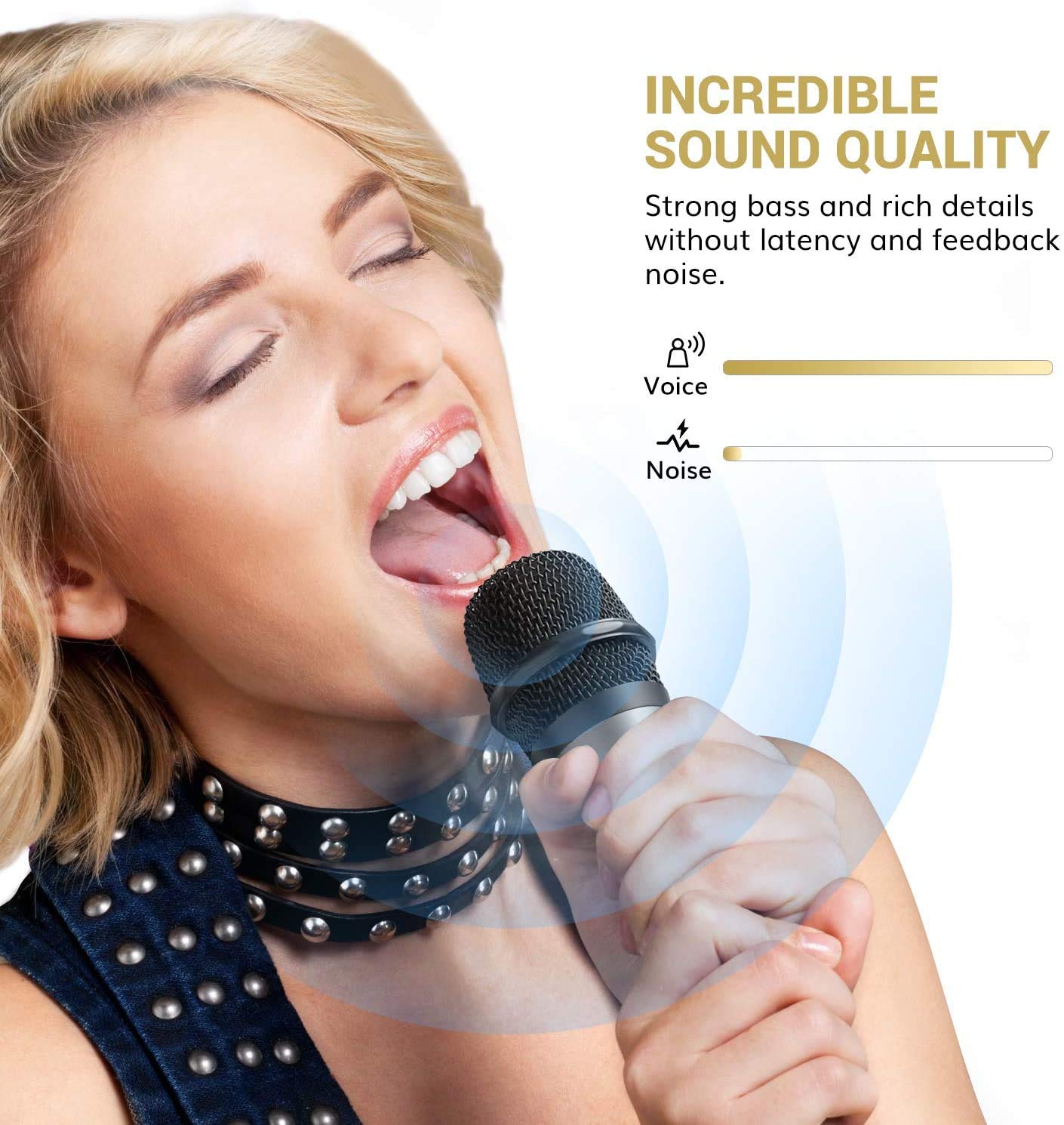 TONOR Wireless Microphone, UHF Metal Cordless Handheld Mic System with Rechargeable Receiver, for Karaoke, Singing, Party, Wedding, DJ, Speech, 200ft (TW620), Grey