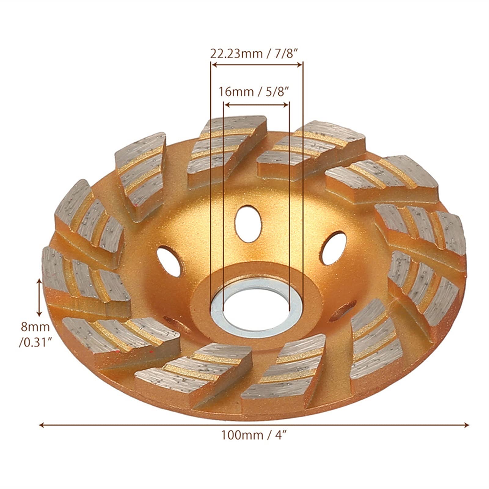 TEMKIN Grinder Wheel Disc Wood Carving Disc Diamond Grinding Wheel Disc Bowl Shape Grinding Cup Concrete Granite Stone Ceramic Cutting Disc Power Tools (Size : Red)