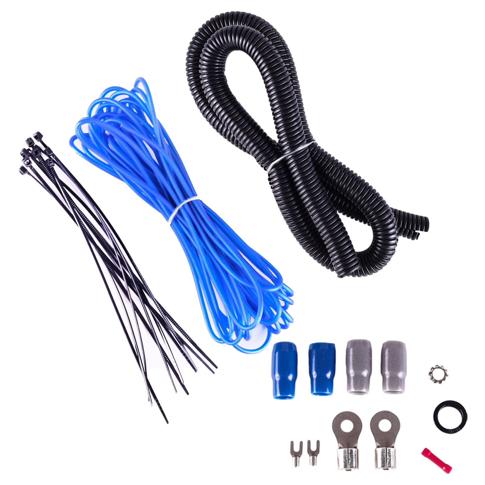 Skar Audio 1/0 Gauge OFC Complete Amplifier Installation Wiring Kit, SKAR0ANL-OFC