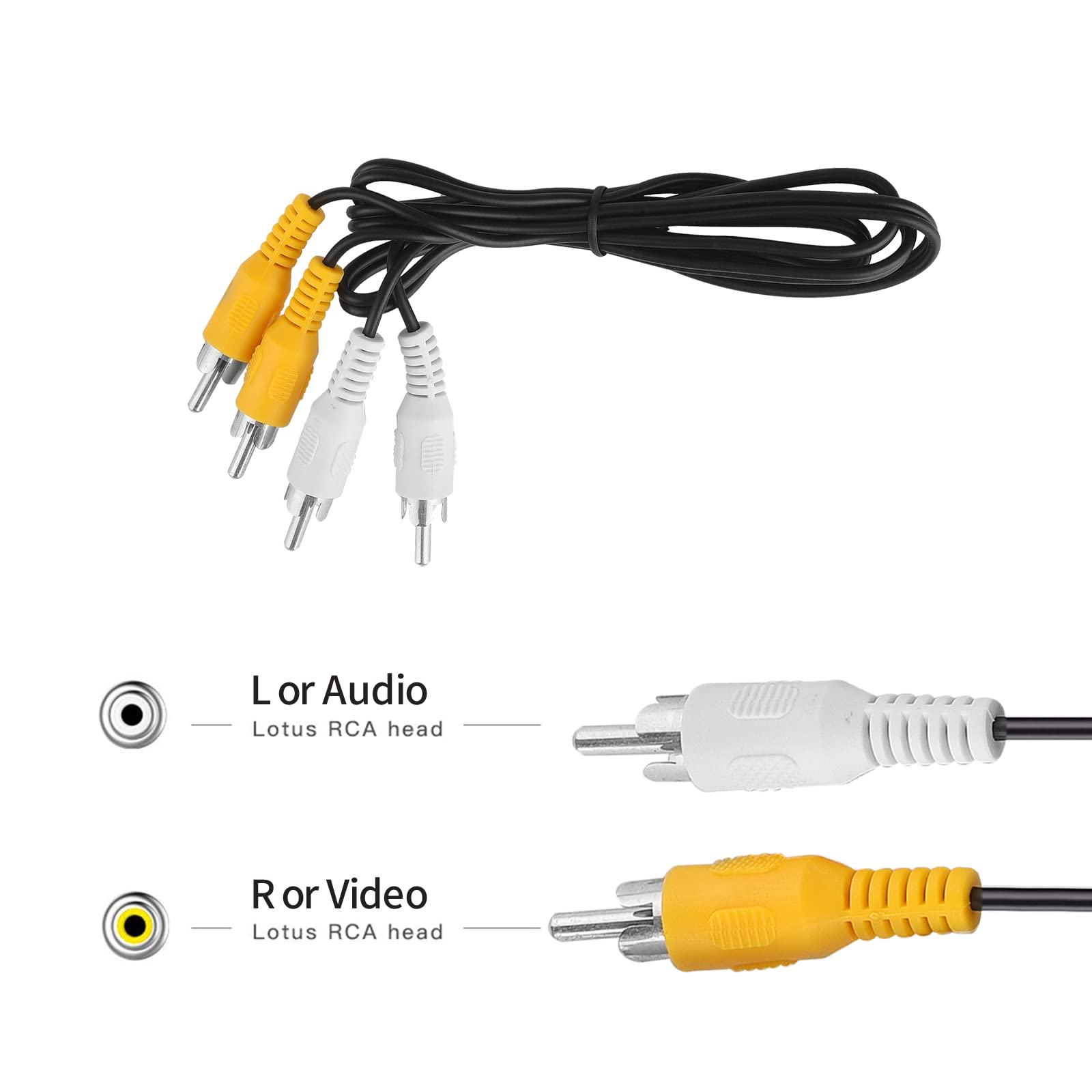 Security-01 2-Pack 2-RCA Male to 2-RCA Male Stereo Audio Cable, Black (1 Meter, 3.28 Feet)