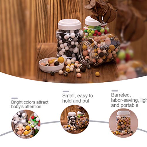 XGATML 200pcs Silicone Beads for DIY Set 3 Size of (12mm 15mm 20mm) Food Grade BPA Free Chewable Beads