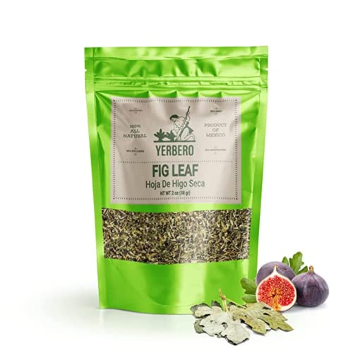 Yerbero - Fig Leaves Herbal Tea 2oz (58gr) Hoja De Higo Te | Ficus carica | Stand Up Resealable Bag Crafted By Nature100% All Natural Fresh Tea Tea | Non-GMO | From Mexico