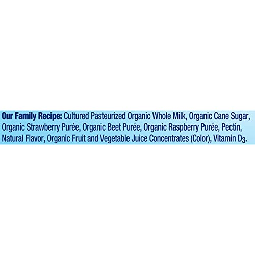 Stonyfield Organic Kids Strawberry Beet Berry Whole Milk Yogurt Pouches, 3.5 oz., 4 Ct – Real Fruit and Veggie; On The Go Snack and Breakfast Addition