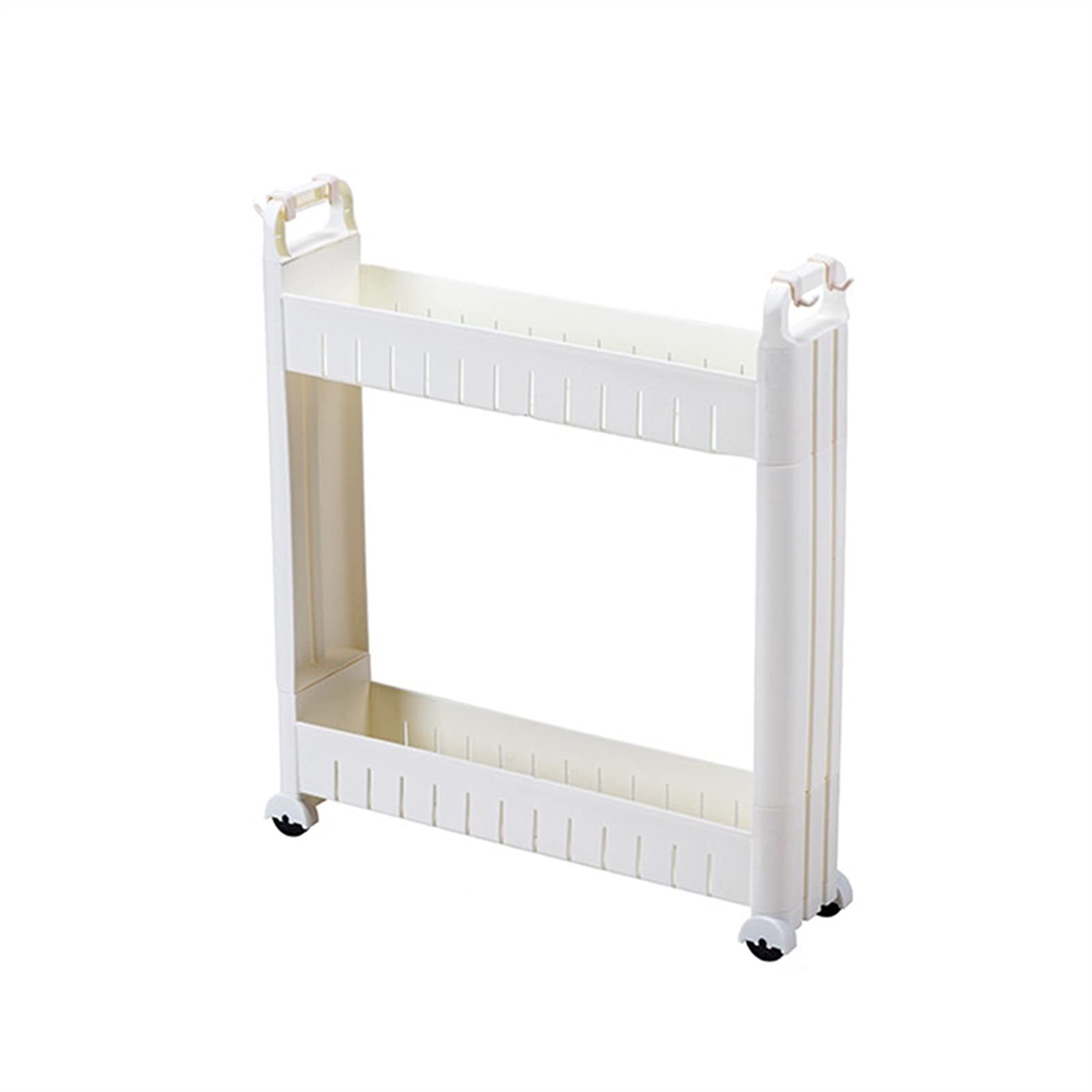 Storage Rack 10cm Wide Kitchen Cart, Rolling Household Storage Cart, Mobile Shelving Unit Organizer, Gap Storage Slim Slide Out Pantry Storage Rack for Narrow Spaces (Color : Ivory, Size : 4