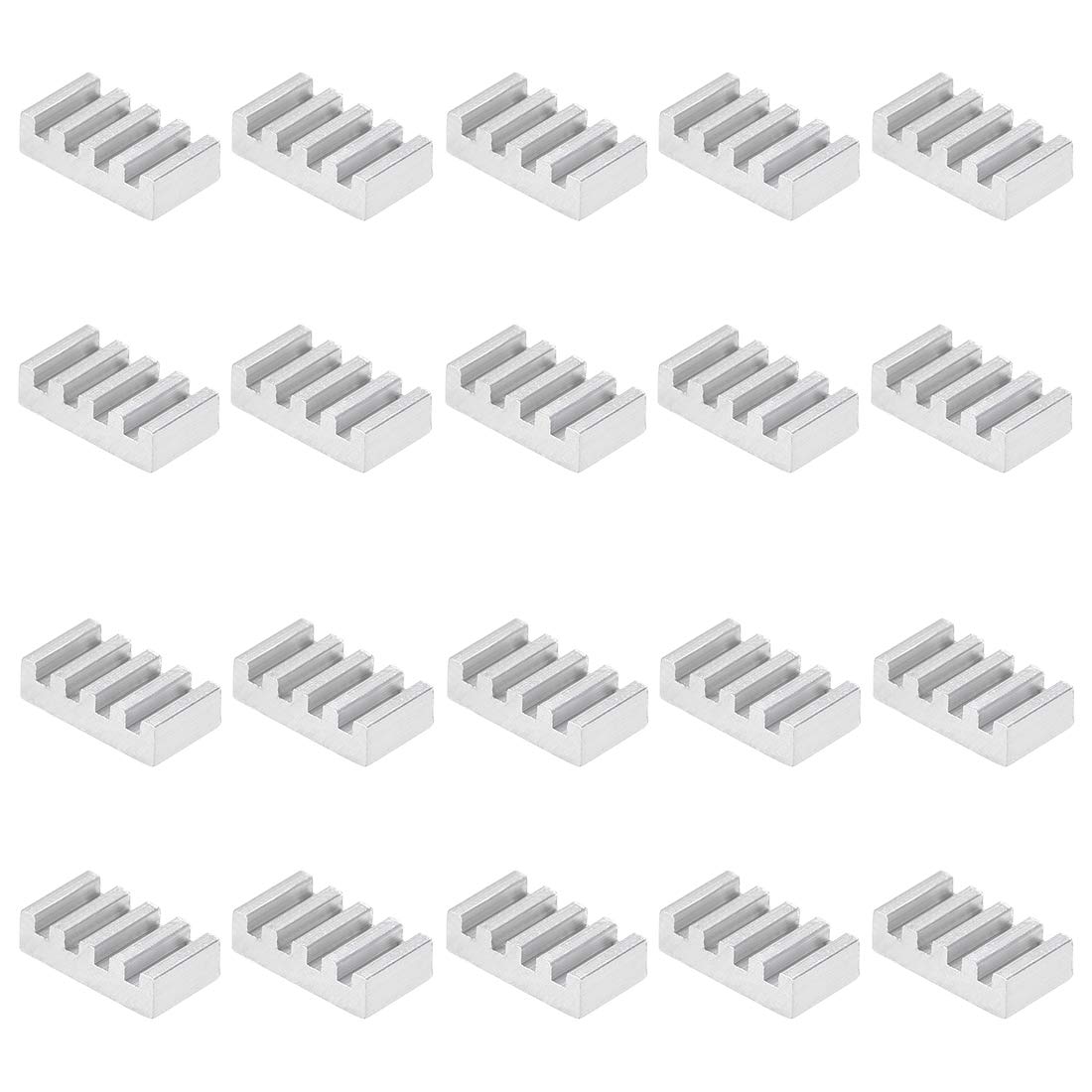 uxcell Electronics Cooler Heatsink for MOS GPU IC Chip Silver 5 x 9 x 2.5 mm 20pcs