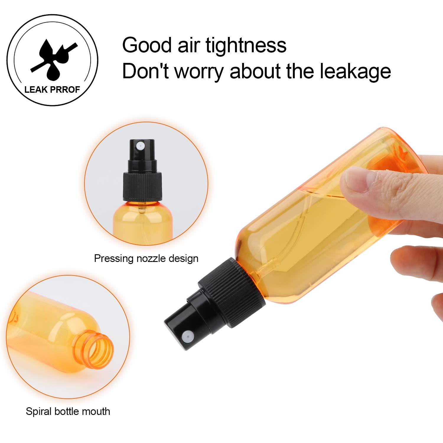 Woaiwo-q Spray Bottle,Fine Mist 80ml/2.7oz Spray Bottles,Small Reusable Empty Plastic Bottles with Atomizer Pumps (20 pack,Orange)