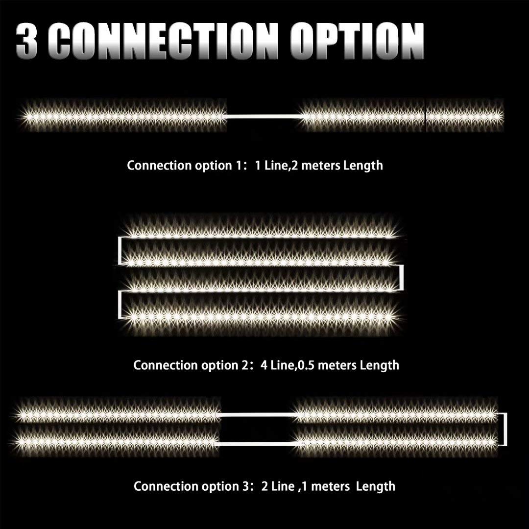 wobsion White Led Strip Lights, Under Counter Lights for Kitchen, Flexible Under Cabinet Led Light for Kitchen,Shelf,Cupboard,Desk,Mirror,6.6 Feet DIY Rope Light,12V DC Power,120 LEDs,6000K,4 Panel