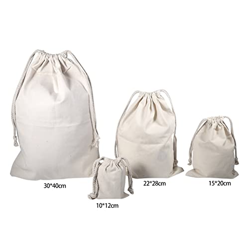 TEUOPIOE Large Cotton Dustproof Bag, Dust Cover Protector, Drawstring Breathable Laundry Storage Sack, Travel Home College Dorm, Washable(15 * 20cm)