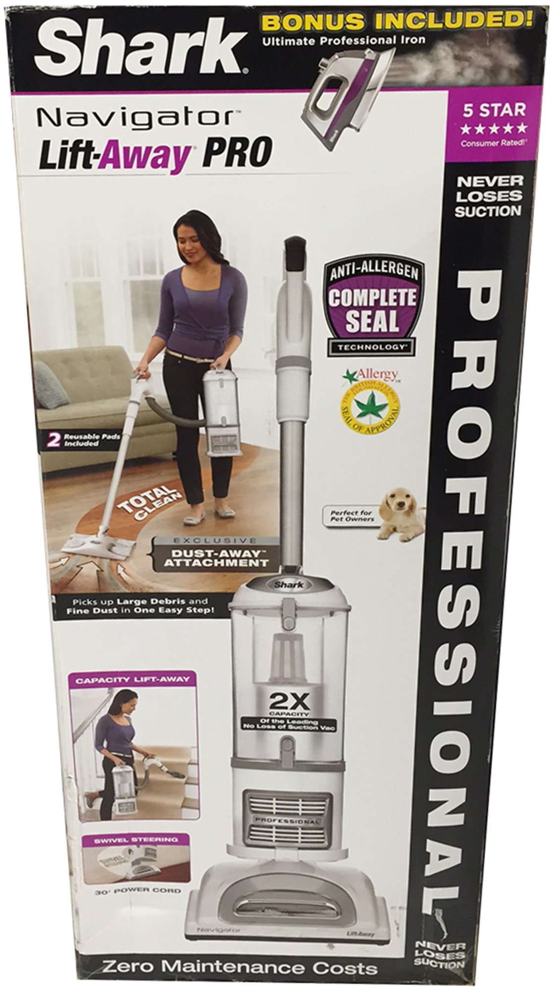 Shark Navigator Lift-Away Pro NV357, Includes Bonus Ultimate Professional Iron