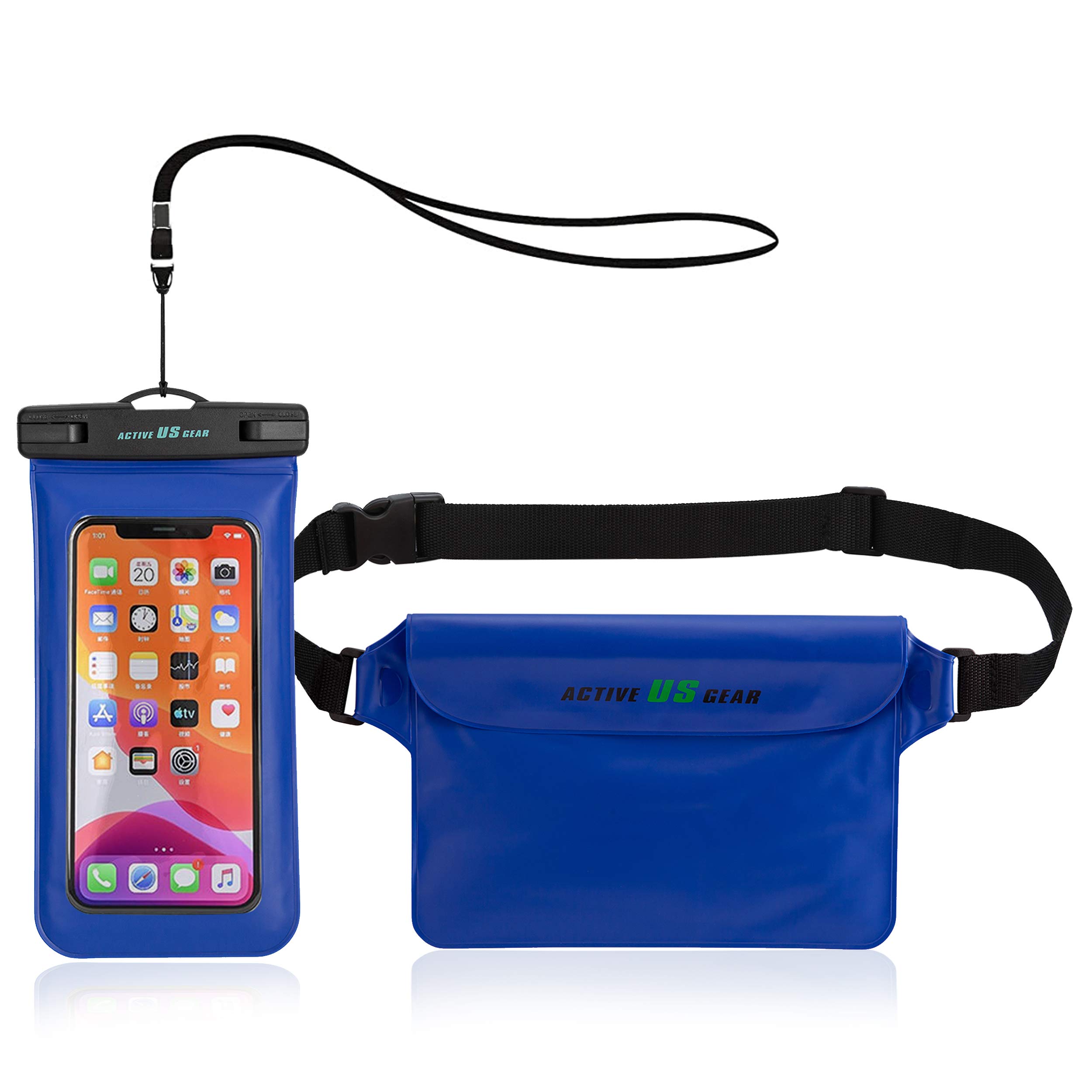 Waterproof Pouch with Waist Strap, Screen Touchable Dry Bag and Floating Phone Case for iPhone 11 Pro Max/XS Max/XR/X Galaxy S10/S9 Note 10/9 Google Pixel Up To 6.5" for Boating Fishing Kayaking Beach