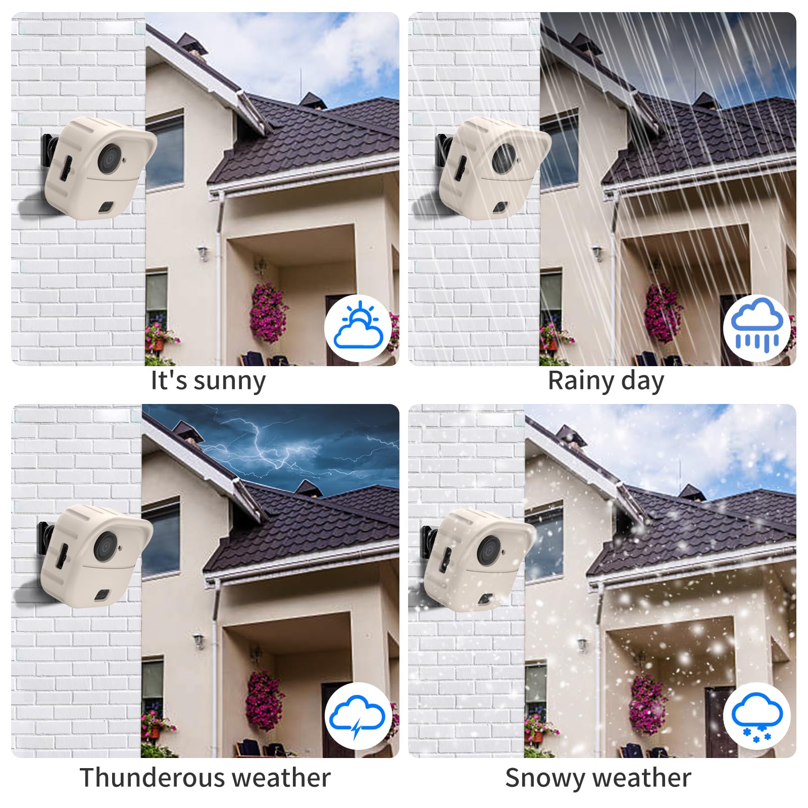 WOFRO 3Pack Silicone Protective Case for Blink Outdoor 4 (4th Gen), Silicone Skin Cover for All-New Blink Outdoor 4 Smart Security Camera Accessories with Sync Module 2 Wall Mount (Off white)