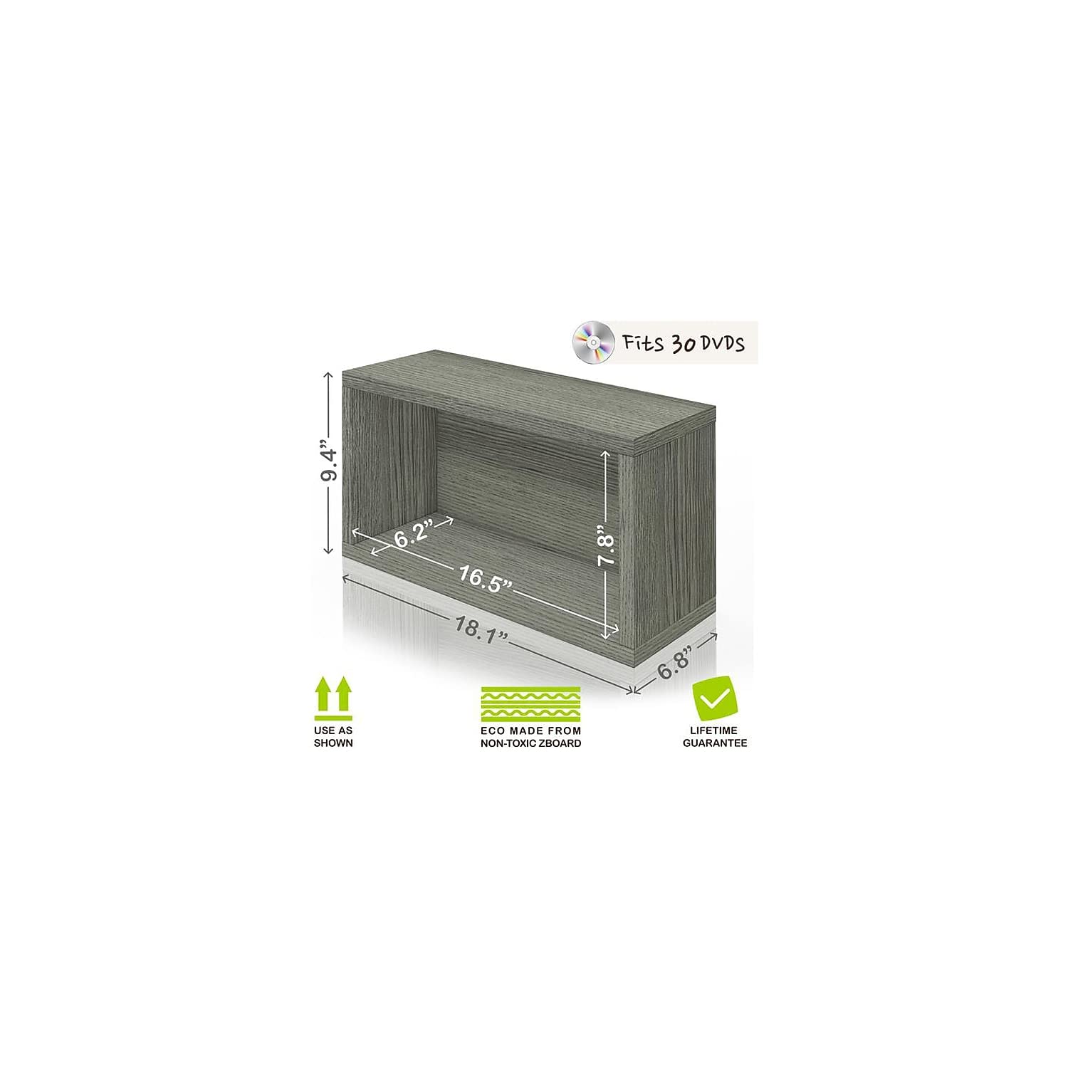 Way Basics DVD Storage Media Shelf - Holds 30 PS5 Games Bluray (Tool-free Assembly)