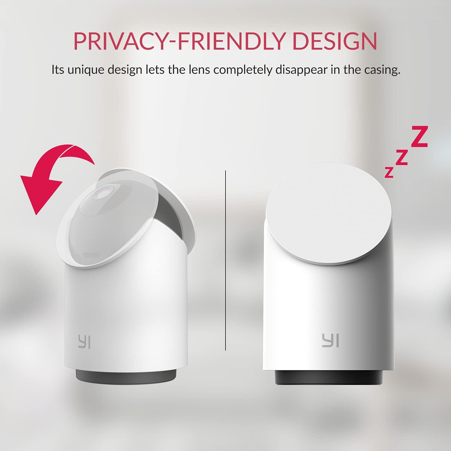 YI Pet Security Camera 1pc, 1080p 360-degree Pan-Tilt Smart Indoor IP Cam with Night Vision, 2-Way Audio, Motion-Tracking,Human Detection, Phone App, Compatible with Alexa and Google