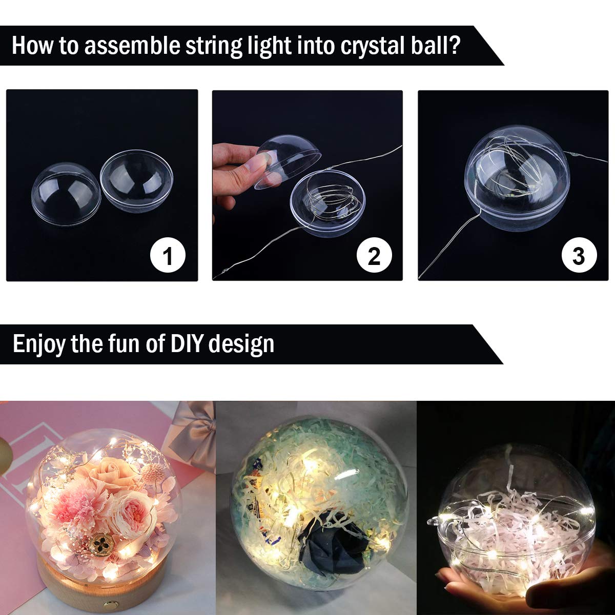 SUPERNIGHT LED Curtain Lights with Crystal Ball, Globe Window Twinkle Fairy String Light Waterproof for Patio,Lawn,Garden,Wedding,DIY Christmas Tree Decoration (9.8 x 9.8 ft,8 Modes,Warm White)