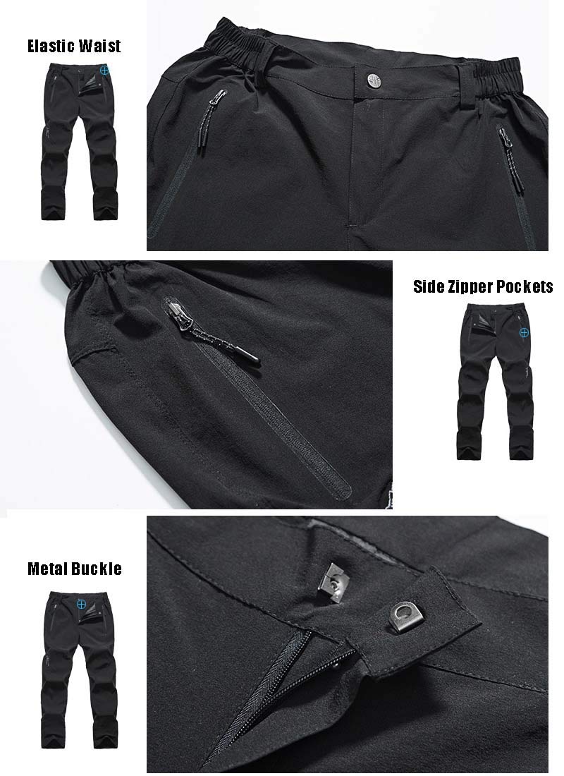 Women's Quick Dry Hiking Pants Sun Protection Mountain Trousers Lightweight Climbing Pants Darkgrey M