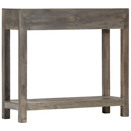 QJBSAVVA Console Table Gray 33.9"x11.8"x29.9" Solid Mango Wood,Large Space Dresser Entry Tables Narrow end Table Couch Table Suitable for Home, Office, Bedroom, Meeting Room