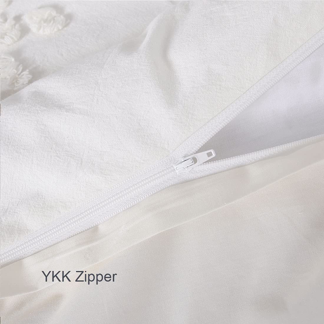 YINFUNG Textured Duvet Cover Tufted Ivory Boho Cotton Queen Cream Off White Textured Diamond Moroccan Clipped Boho Chic Geo 3 Piece Bedding Set Bohemian 90x90 Quilt Cover