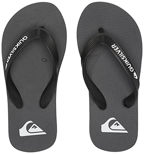 Quiksilver Boy's Molokai Kids Flip Flop Youth Sandal, Grey 1, 4 Big