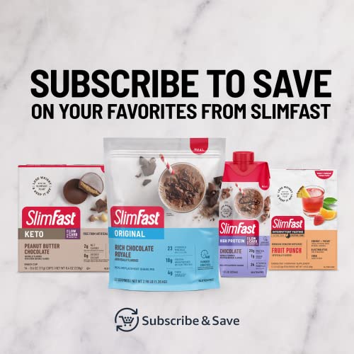 SlimFast Meal Replacement Smoothie Mix, 24 Servings, High Protein, Vanilla Cream, 20g of Protein with Milk, 12 Servings (Pack of 2) (Packaging May Vary)