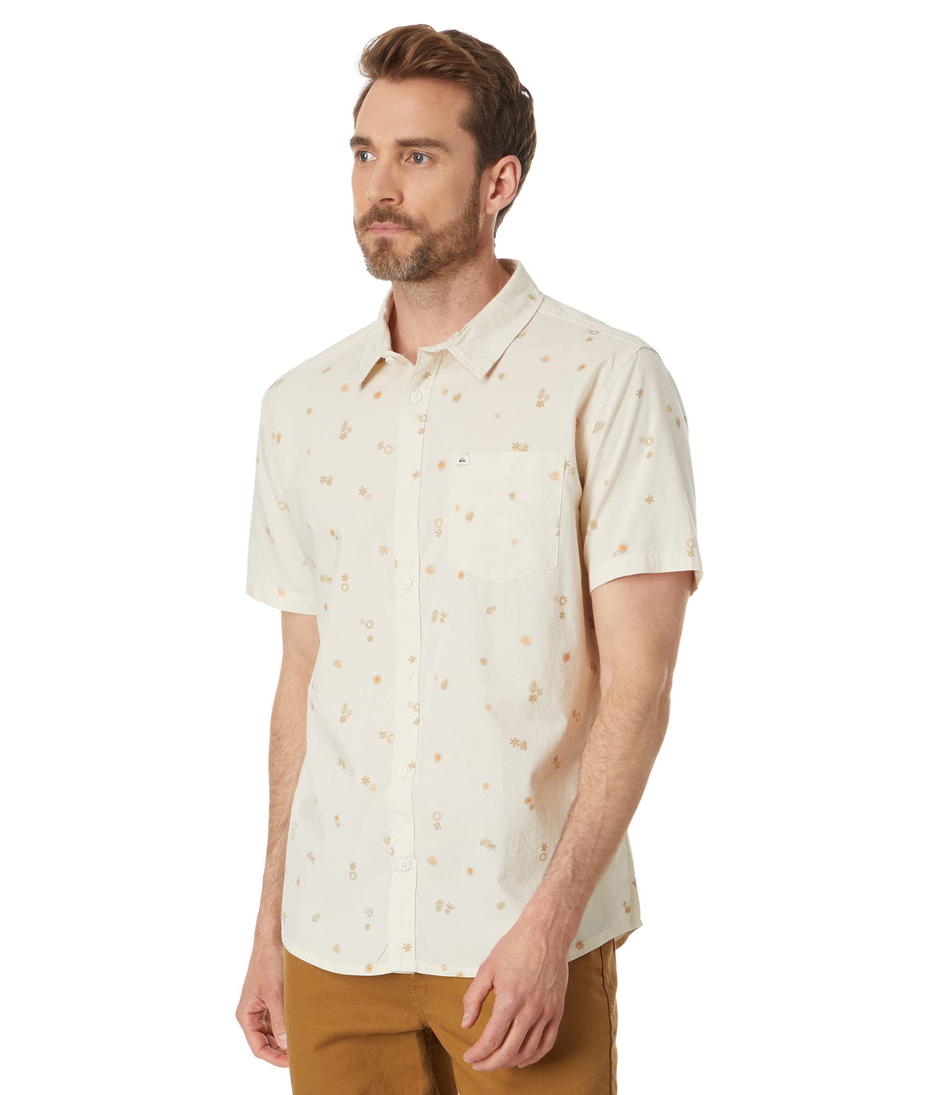 Quiksilver Men's Button Up Woven Shirt, Tarmac Peaceful Rave SS, XX-Large