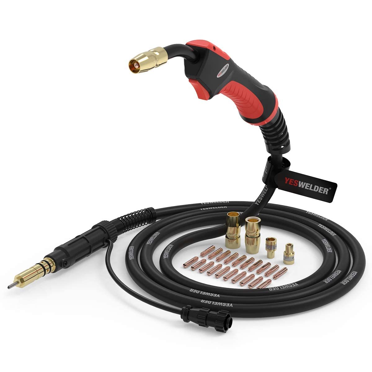 YESWELDER MIG Welding Gun Torch Stinger 150Amp 12-ft Replacement Miller M-150/M-15 249040&Welding Gun Accessory Kit .023"