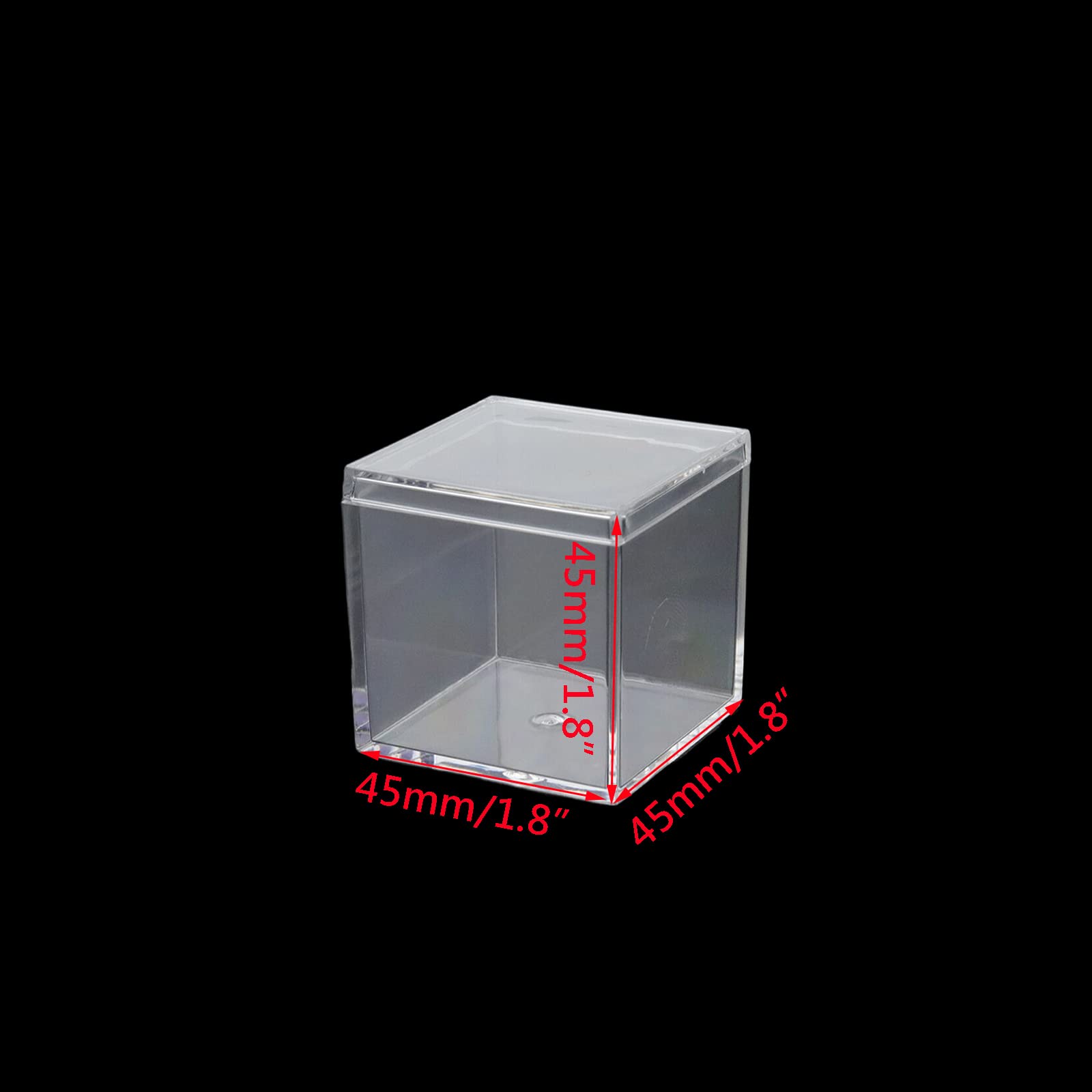 Wealrit 6 Pcs Mini Clear Acrylic Square Cub Boxes for Display Small Plastic Storage Boxes with Lid Tiny Jewelry Organize Containers(1.8 x 1.8 x 1.8 inch)