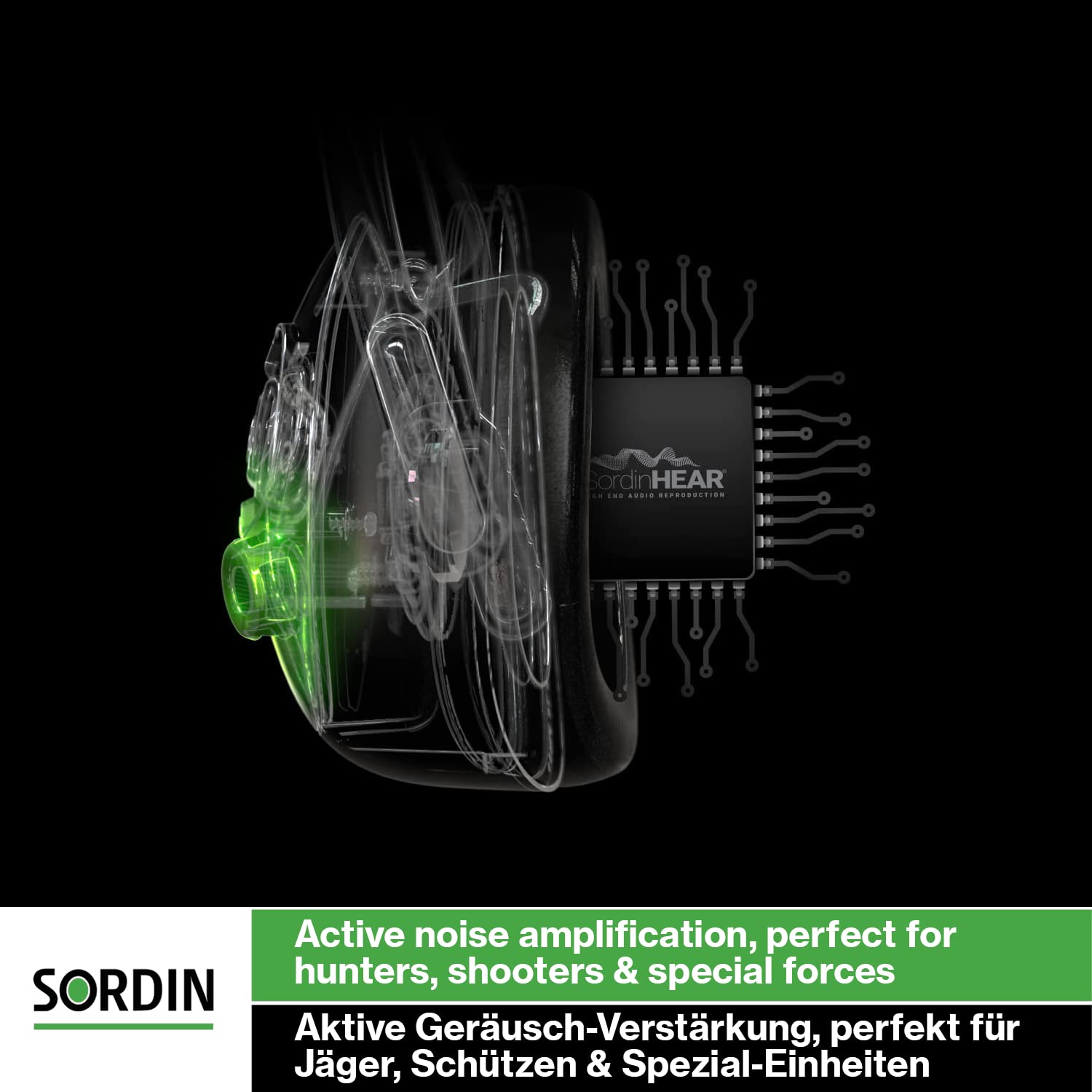 Sordin Supreme Pro-X Ear Defenders for Hunting & Shooting - Active & Electronic - Leather Band & Foam Kits - Black Ear Muffs