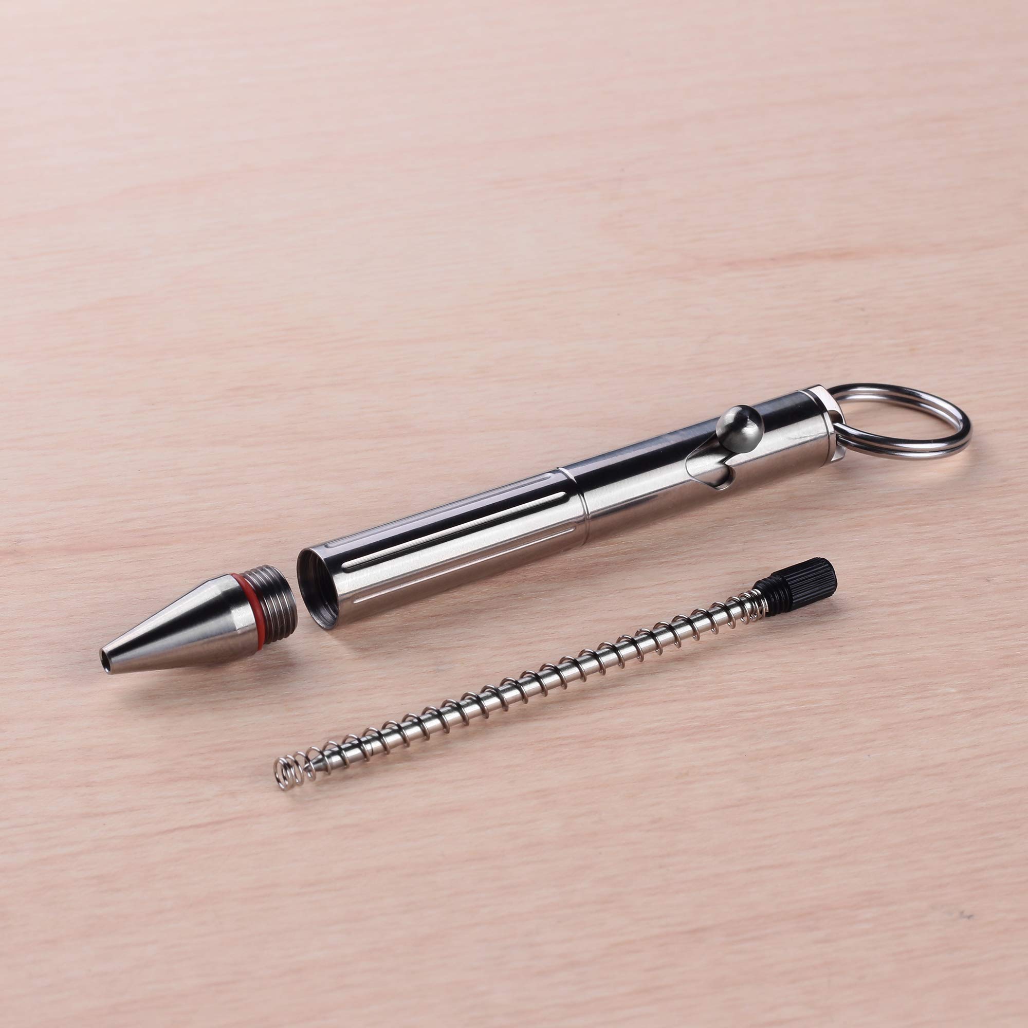 SMOOTHERPRO Titanium Bolt Action Pen with Mini Keychain for Outdoor Work EDC Pocket Business (KT113)