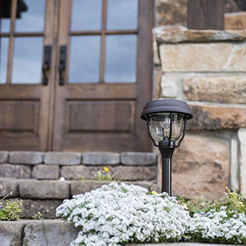 SOLARBASICS SB-145 DC Pathway Solar Landscape Accent Light, Dual Warm/Bright White Bulb, LED, Oil Rubbed Bronze, 4-Pack