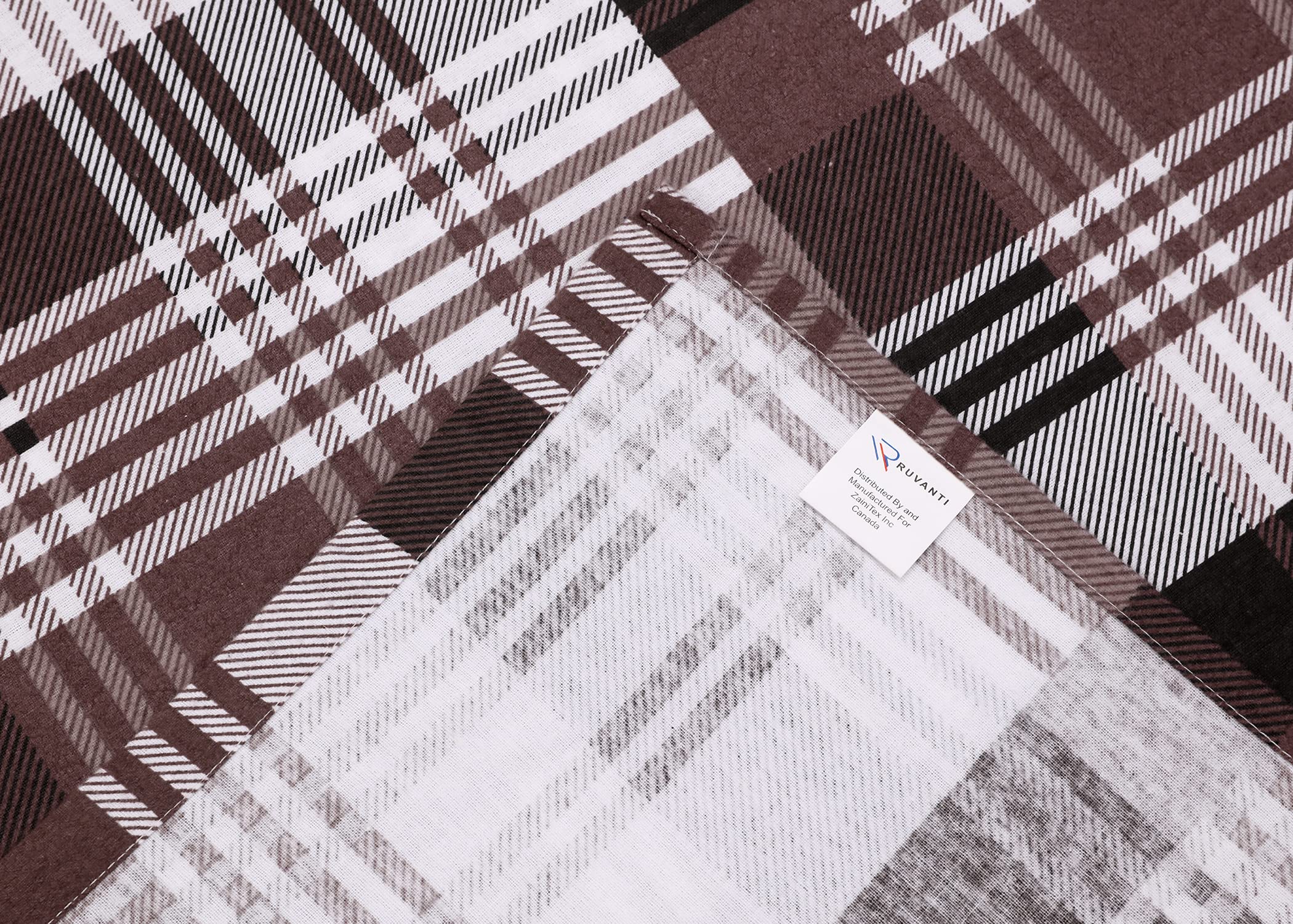 RUVANTI Flannel Sheets Queen Size - 100% Cotton Brushed Flannel Bed Sheet Sets - Deep Pockets 16 Inches - All Seasons Breathable & Super Soft - Warm & Cozy - 4 Pcs - Perri Me