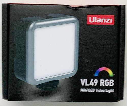 VIJIM Ulanzi VL49 RGB Video Light w 3 Cold Shoe,Mini Rechargeable LED Camera 360degFull Color Portable Photography Lighting Support Magnetic Attraction,2500-9000K Dimmable LED Panel Lamp w LCD Display
