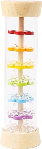 Wooden Rainbow Rainmaker Toy by Small Foot – Rhythm Instrument and Rattle for Babies Helps Hand-Eye Coordination and Developing Sensory Skills – Classic Educational Game for Toddlers – Age 6+ Months