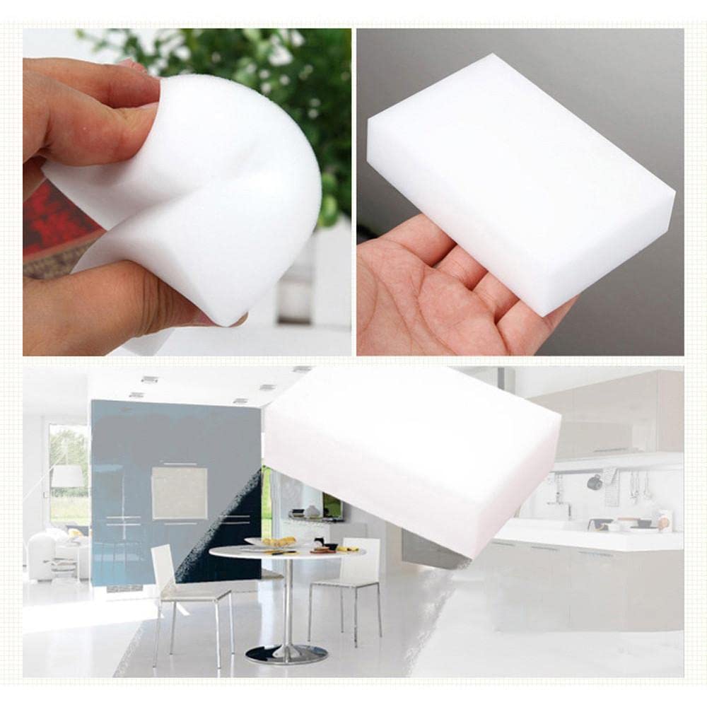 SolwDa 10 Pcs Magic Sponge Eraser Kitchen Duster Wipes Home Clean Dish Cleaning Cleaning Sponge for Kitchen, Bathroom, White, One Size