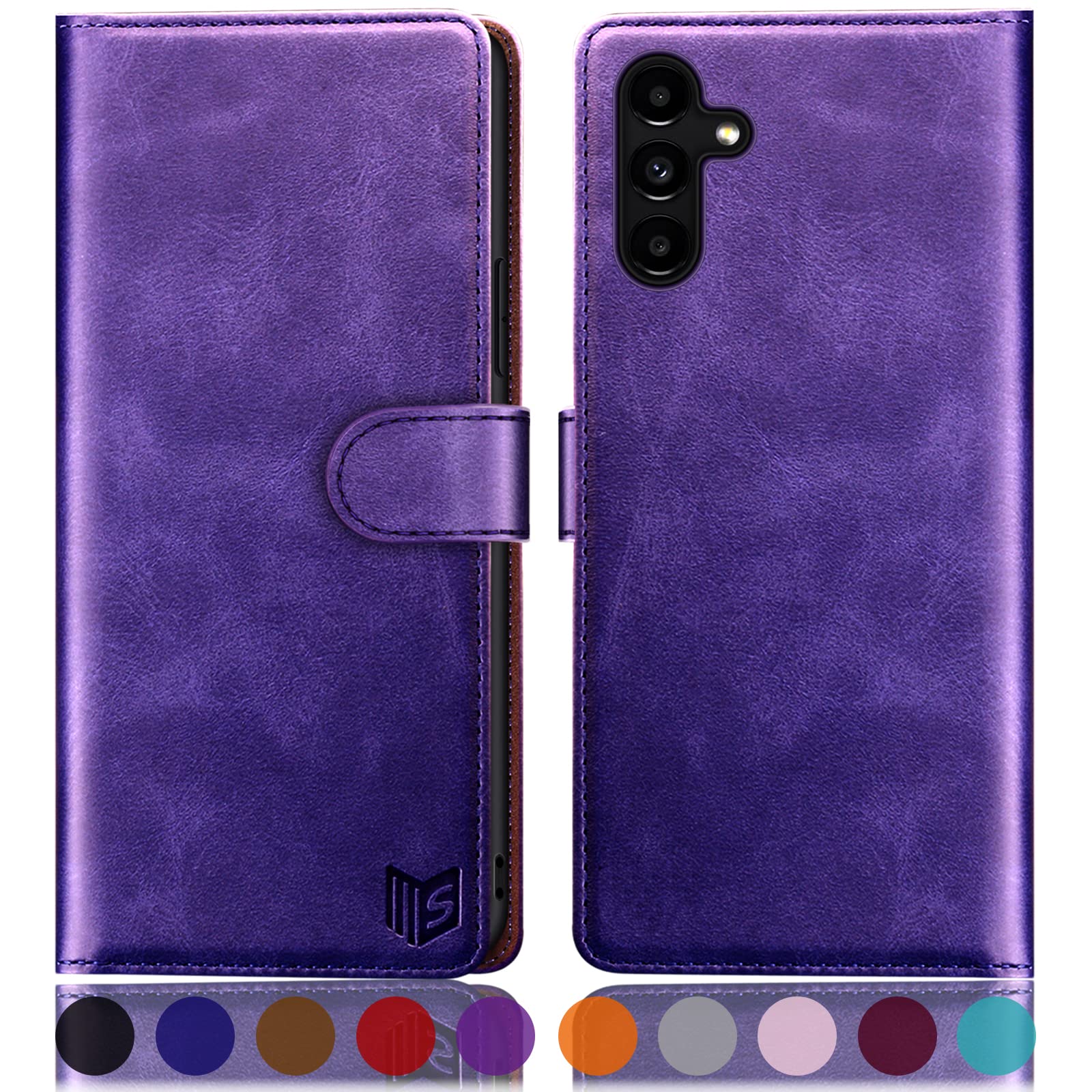 SUANPOT for Samsung Galaxy A54 5G Wallet case with RFID Blocking Credit Card Holder,Flip Book PU Leather Protective Cover Women Men for Samsung A54 Phone case Purple