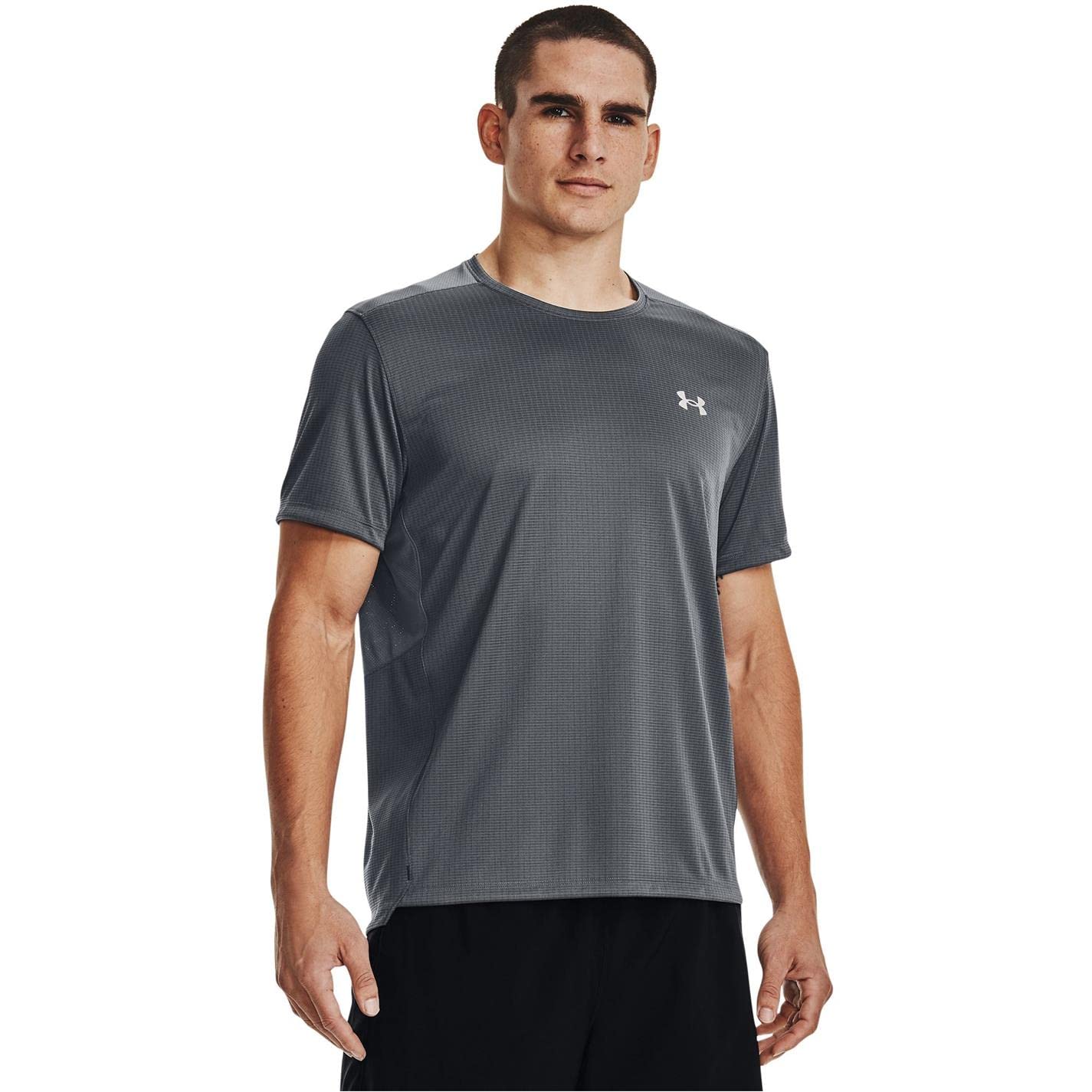 Under Armour Men's Speed Stride Short-Sleeve T-Shirt , Pitch Gray (012)/Reflective , Medium