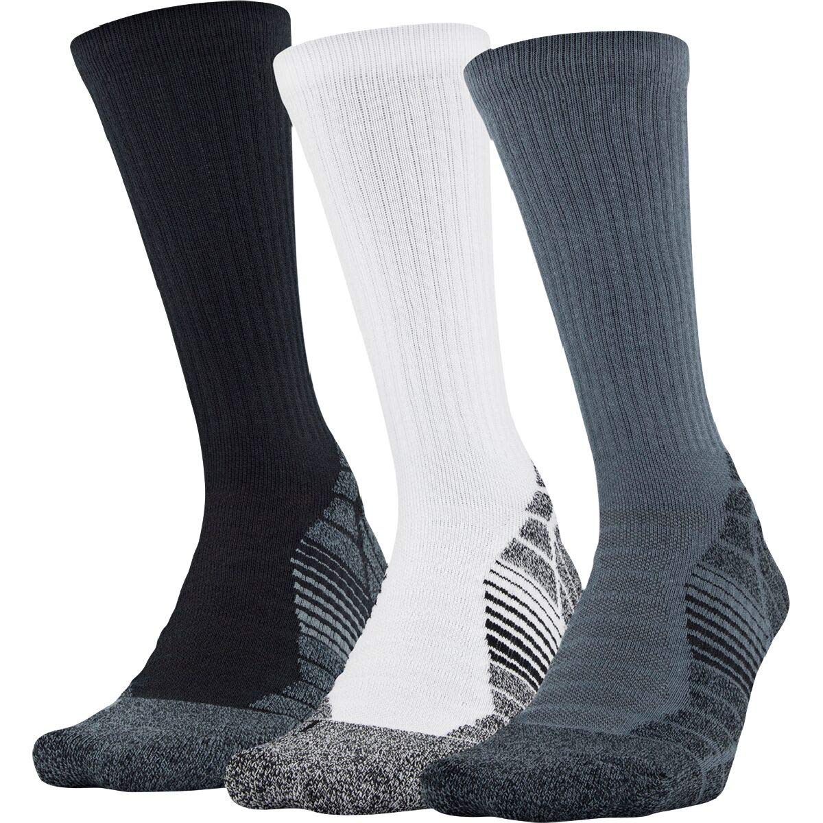 Under Armour Elevate Performance Crew Sock - 3-Pack - Men's Pitch Gray/Asst, 4.0-8.0