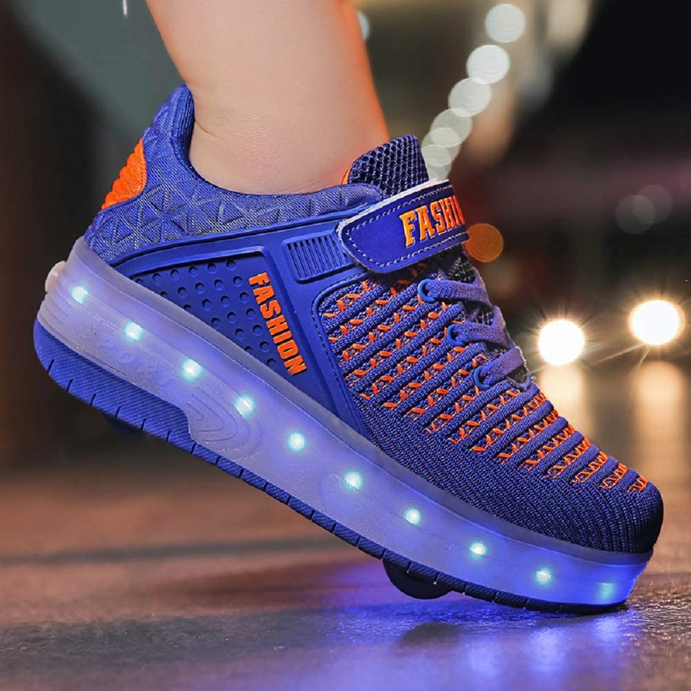 Ufatansy USB Charging Roller Shoes for Kids Boys Girls Roller Skates Shoes Wheels Sneakers