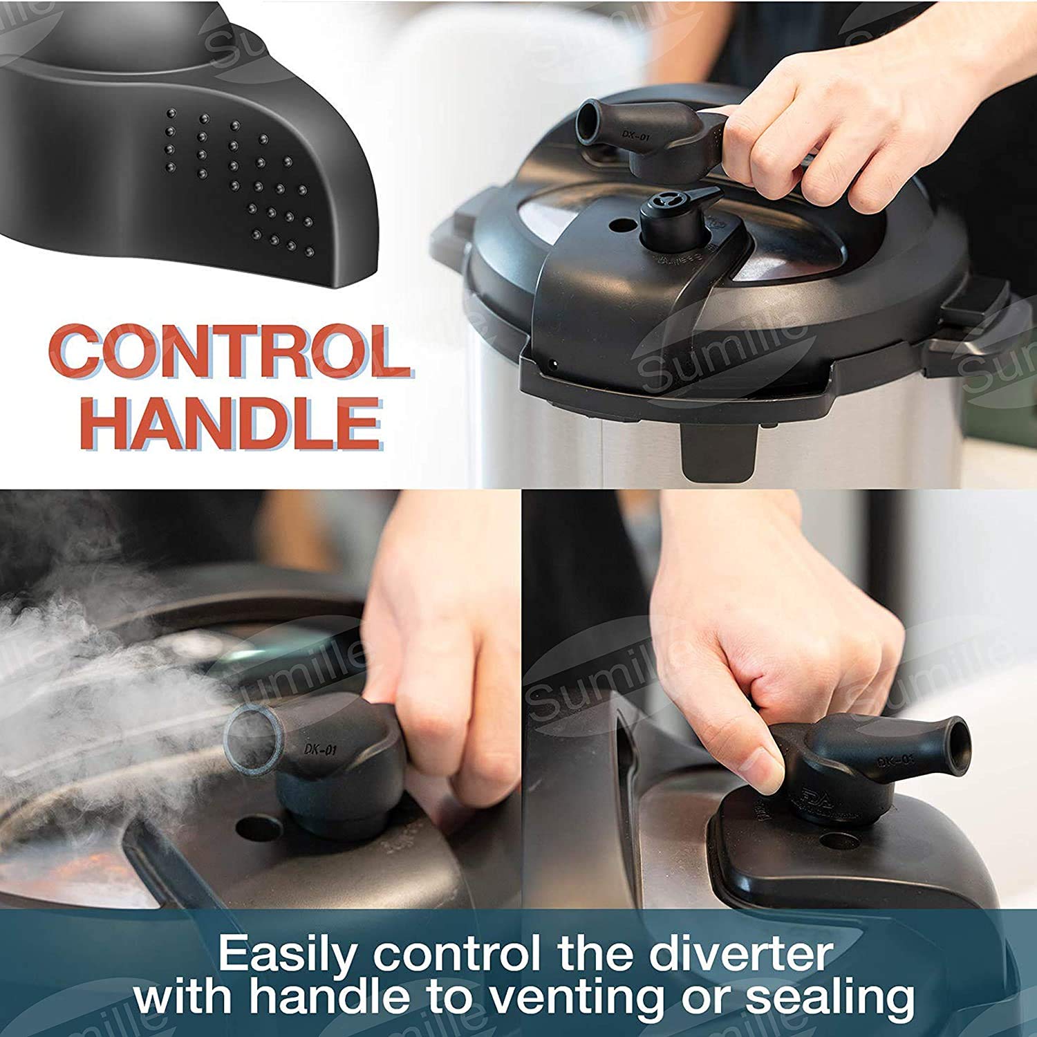Sumille Instant Pot Steam Diverter, Valve Pressure Release Accessory Silicone Steam Release Accessories for IP Instant Pot DUO60 6 Qt, DUO80 8 Qt, Duo Mini 3 Qt and Duo Plus Mini 3 Qt,Model DK-01
