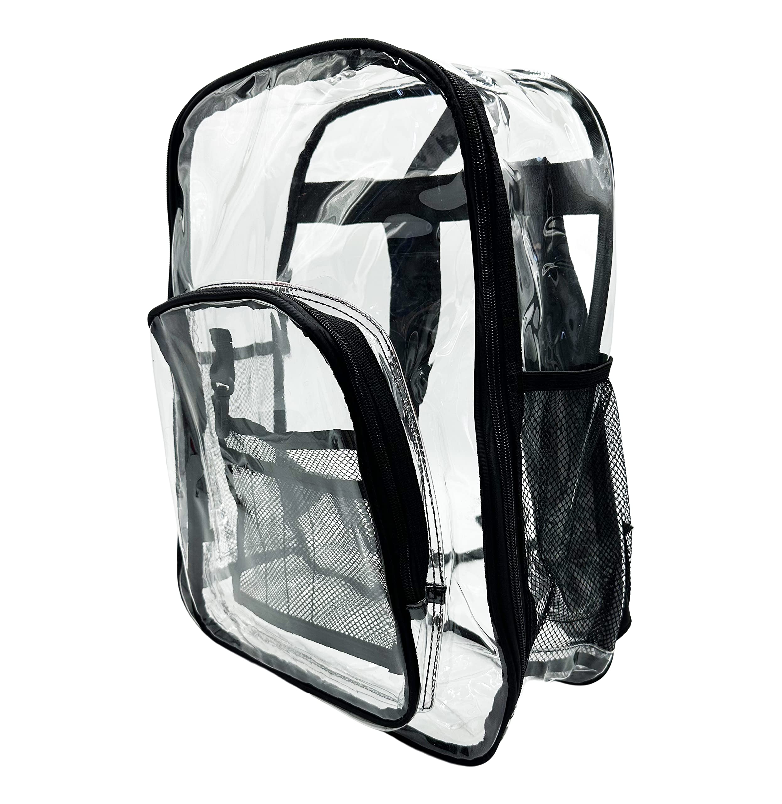 Winterlace 16" Clear Backpack, Transparent Heavy Duty Water Resistant PVC for Sports, Stadiums, Festivals, Concerts (Style #3)