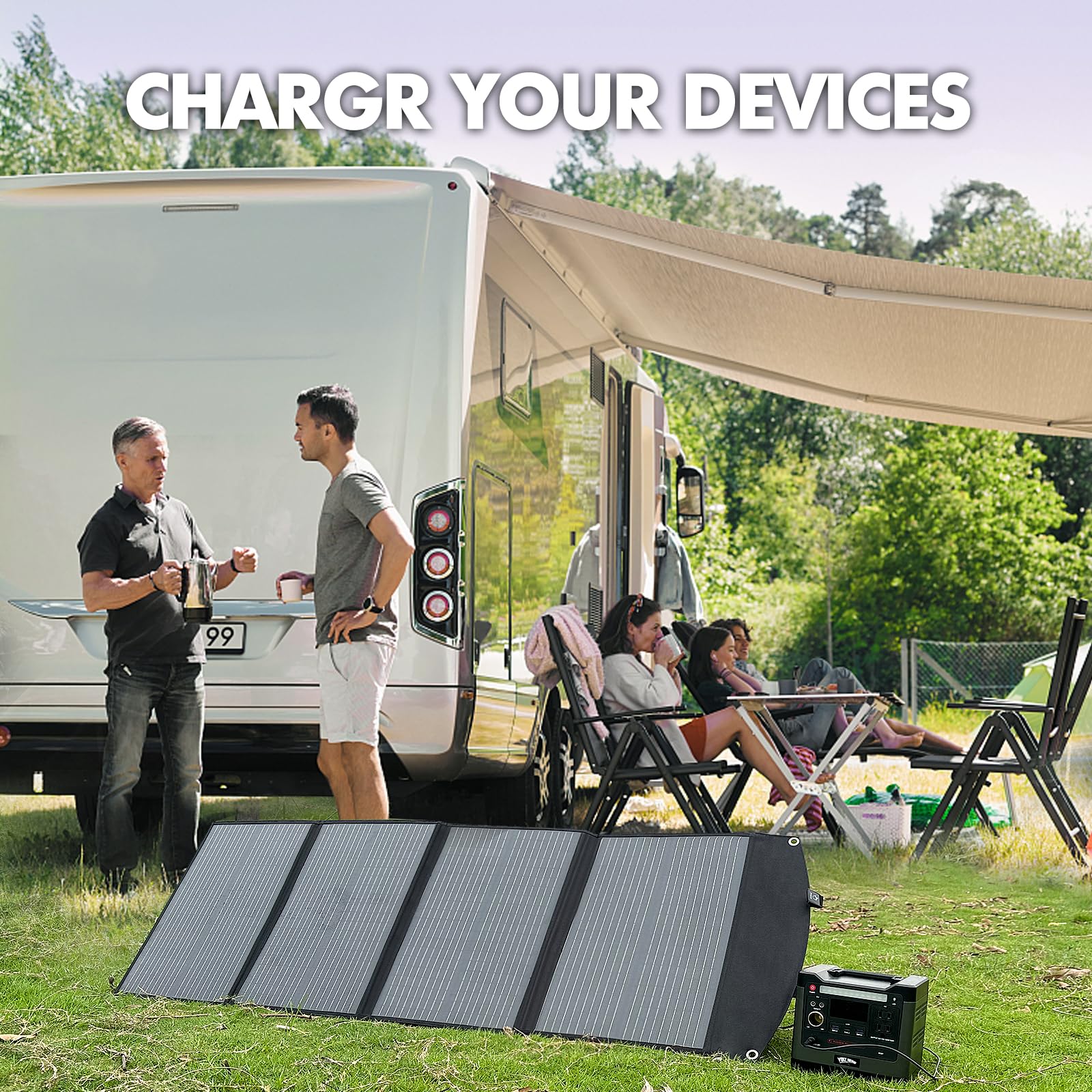 VOLT HERO 120W Portable Solar Panel for Power Station, Foldable 18V Solar Charger with 3 USB Outputs (PD 60W Included), IP67 Waterproof for Generators, Tablet, Off-Grid Road Trips, RV, Outdoor Camping