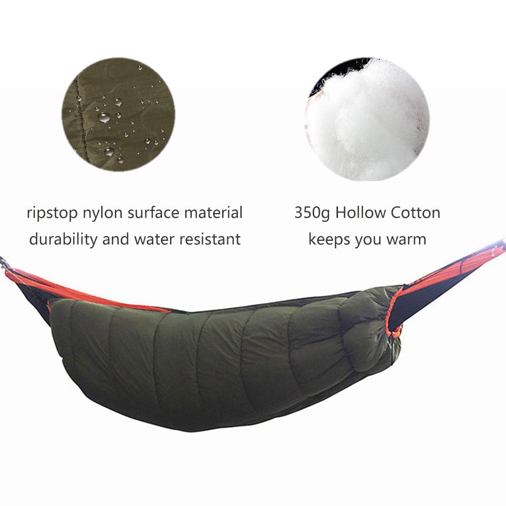 WintMing Hammock Underquilt for Travel Backpacking Hiking 3 Season Sleeping Bag for Hammock Waterproof Camping Warm Under Blanket