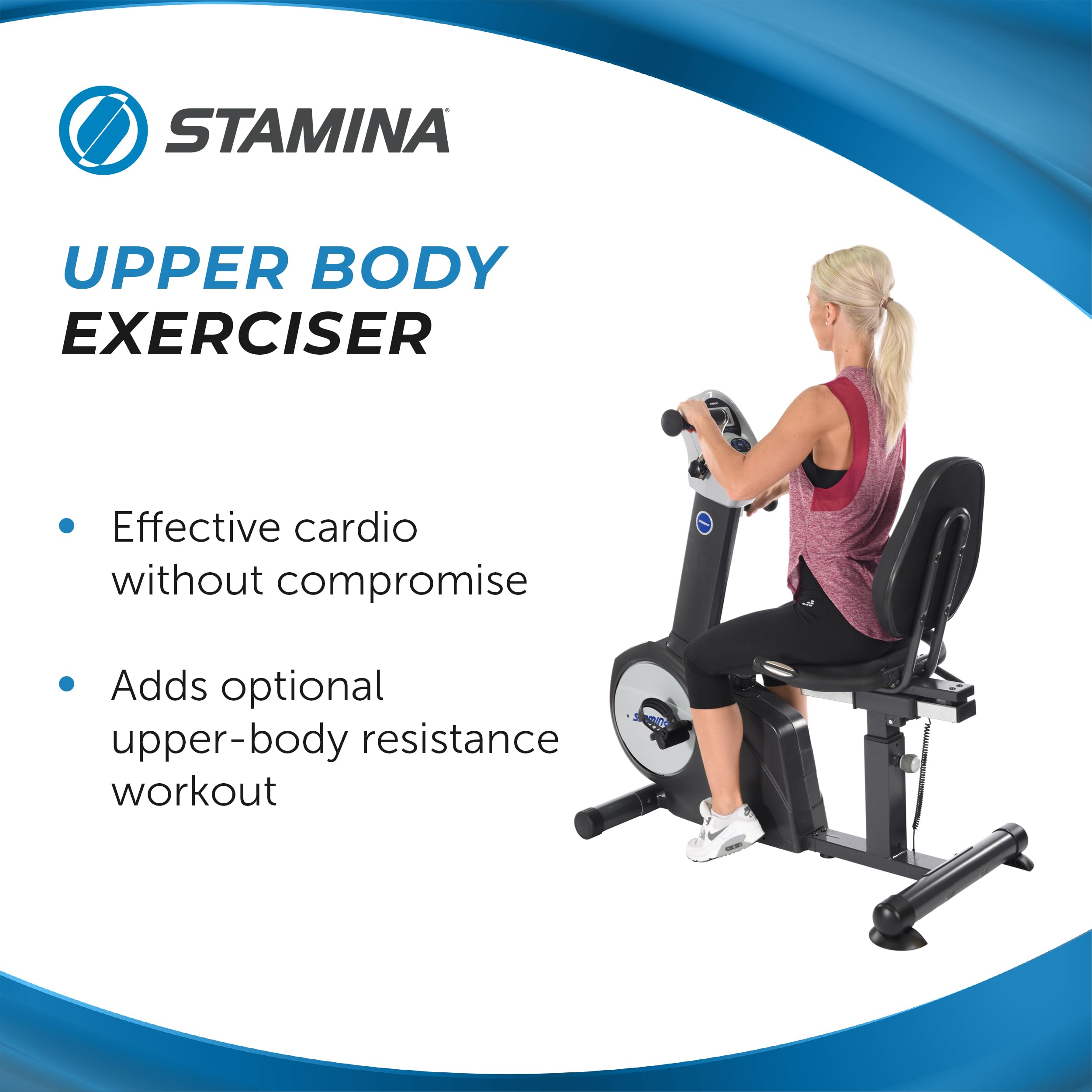 Stamina Elite Total Body Recumbent Bike, Metallic grey