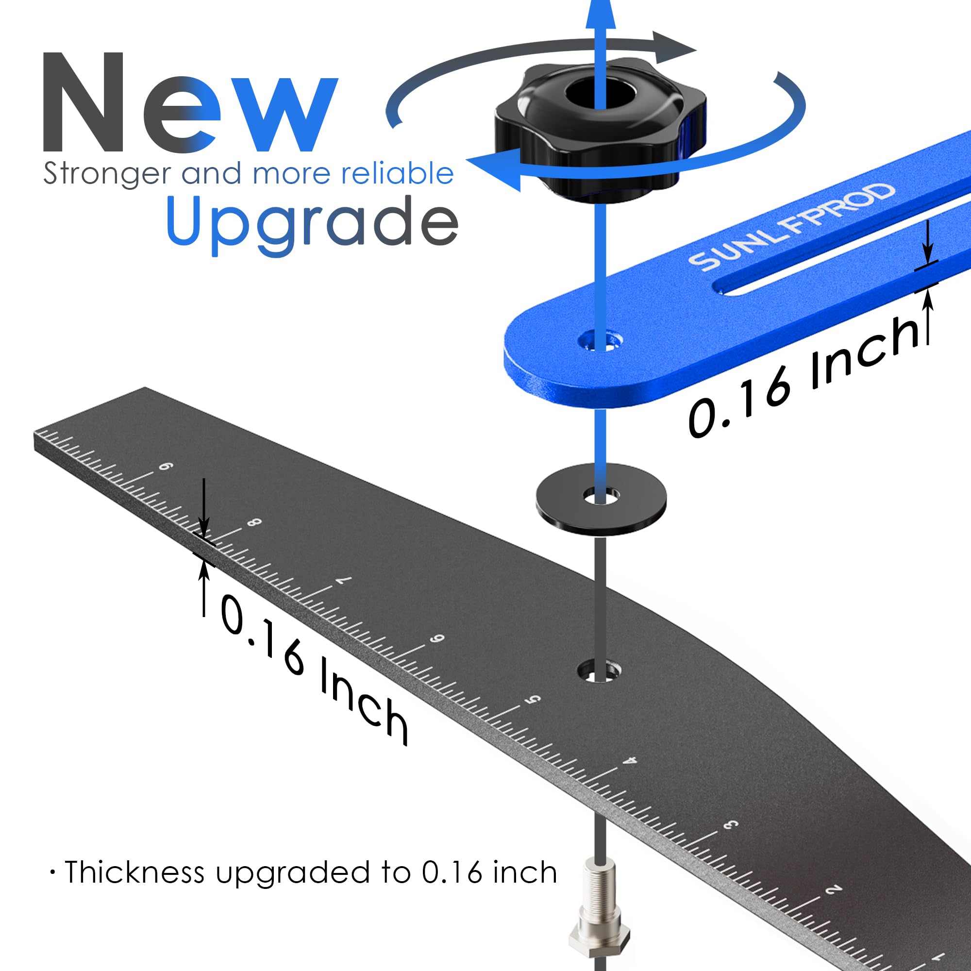 SUNLFPROD Stair Tread Template Tool Metal Stair Tread Gauge, Shelf Layout Tool & Stair Tread Jig, Measuring Stair Tool Compatible with Many Types of Layout Projects