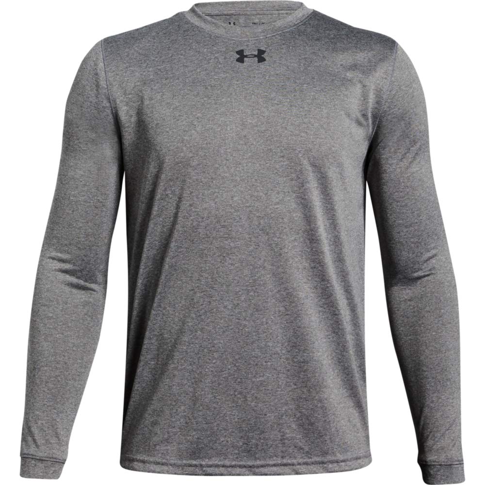 Under Armour Locker Tee Long-sleeve T-shirt, True Gray Heather (025)/ Black, Youth X-Large